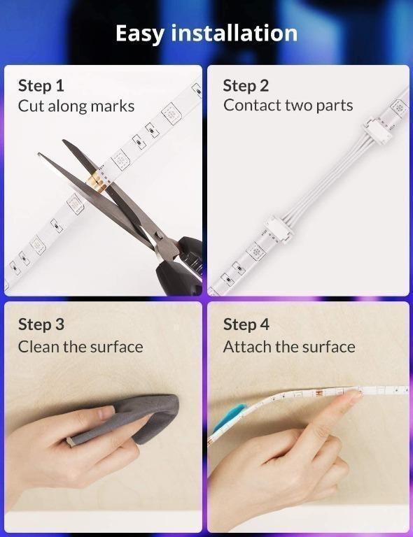 A34 TECKIN (SL01) RGB LED Strip Lights (5M), Furniture & Home Living ...