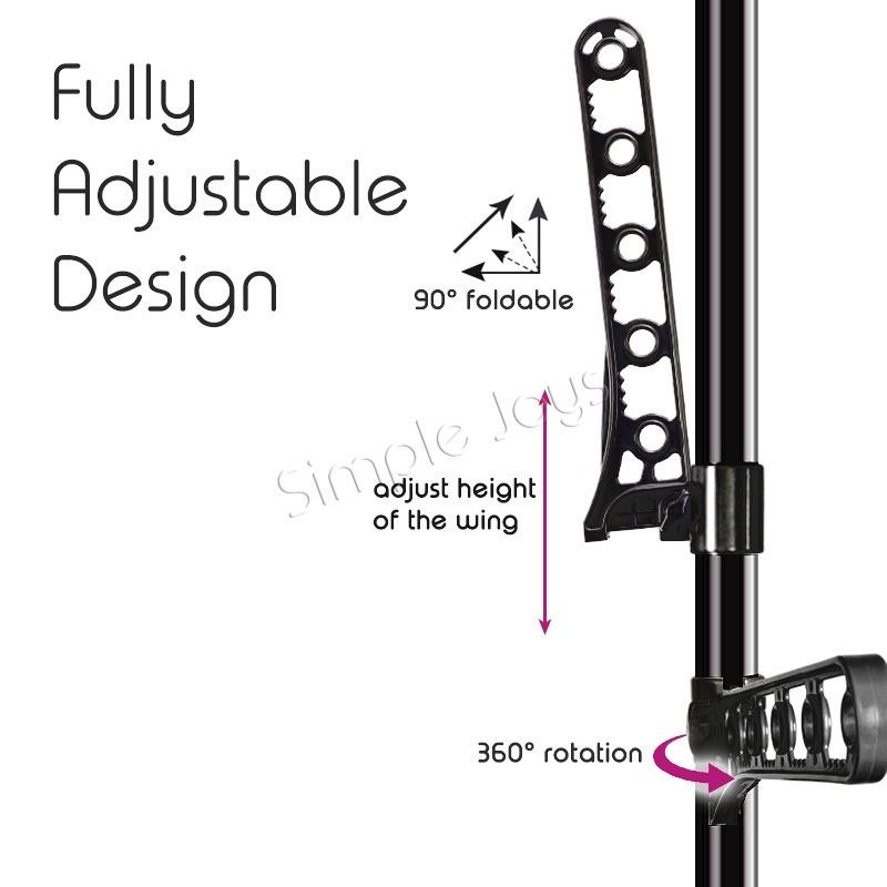 Adjustable Clothes Drying Rack Floor To Ceiling Tension Pole Hanger ...