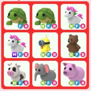 Adopt Me Pets NFR Turtle - NFR Cow - NFR Elephant, Video Gaming, Gaming ...