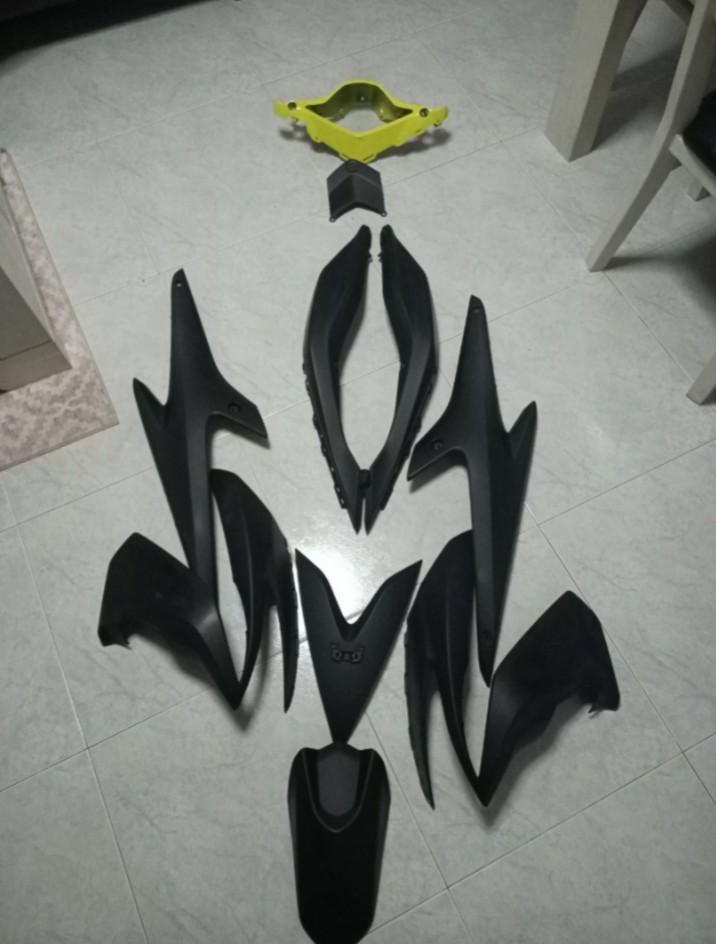 Aerox 155 v1 matt black coverset, Motorcycles, Motorcycle Accessories ...