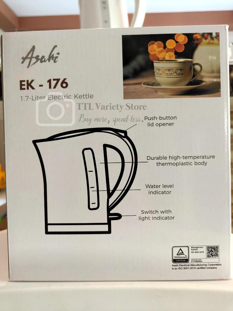 Asahi EK 176 1.7L Electric Kettle, TV & Home Appliances, Kitchen ...