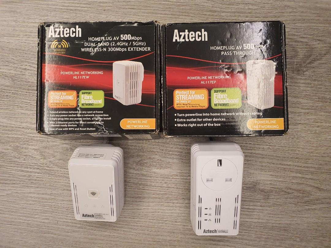 Aztech Homeplug AV 500 Mbps, Computers & Tech, Parts & Accessories ...