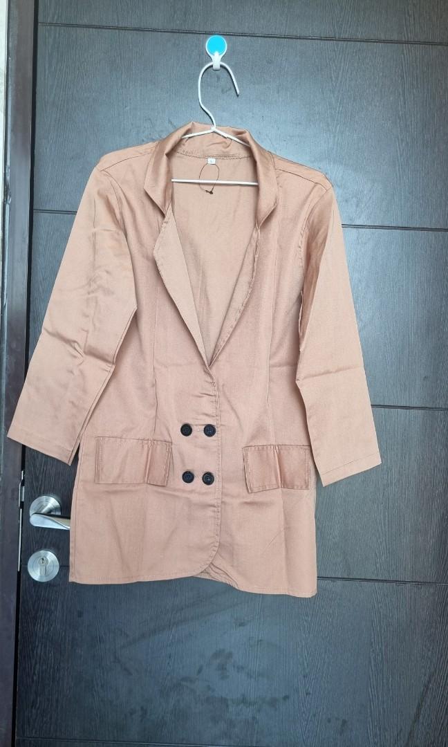 Beige blazer | blazer coksu | outer beige, Fesyen Wanita, Pakaian ...