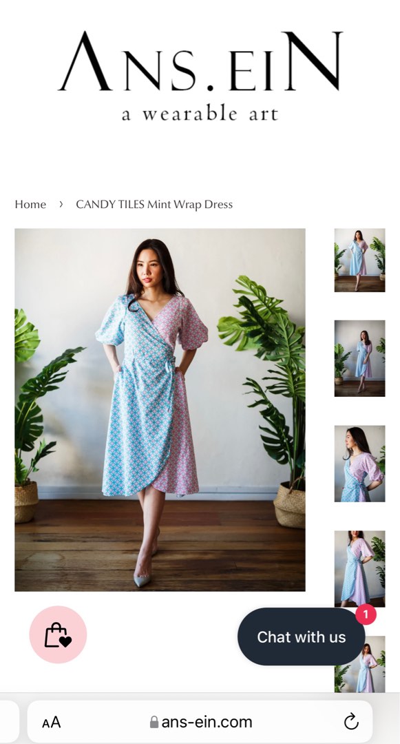 BN ans.ein Candy tiles mint wrap dress M size, Women's Fashion, Dresses ...