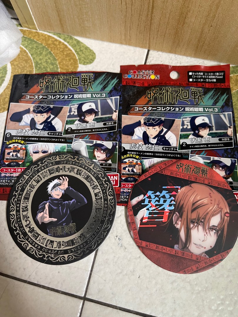 (SET) JJK JUJUTSU KAISEN COASTER COLLECTION nobara gojo, Hobbies & Toys ...