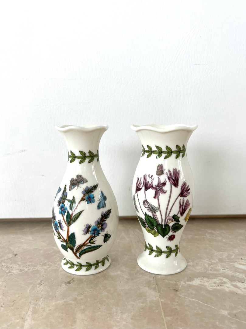 [Brand New] Set of 2 - Luxury Portmeirion Botanic Garden Mini Vases ...