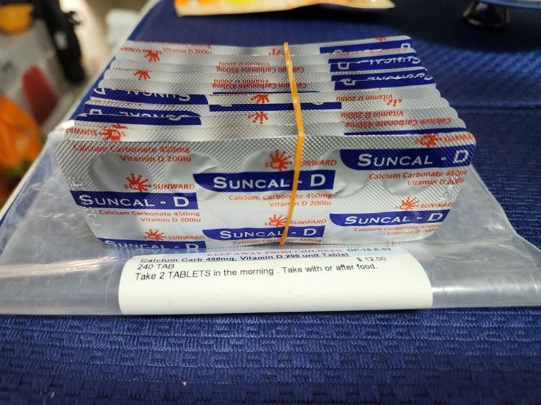 Calcium and Vit D Supplement (Suncal-D), Health & Nutrition, Health ...
