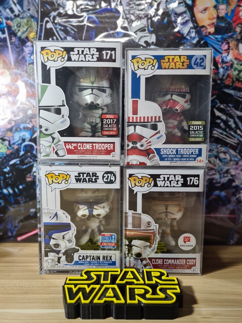 Captain Rex, Commander Cody, Shock Trooper, and 442nd Clone Trooper ...