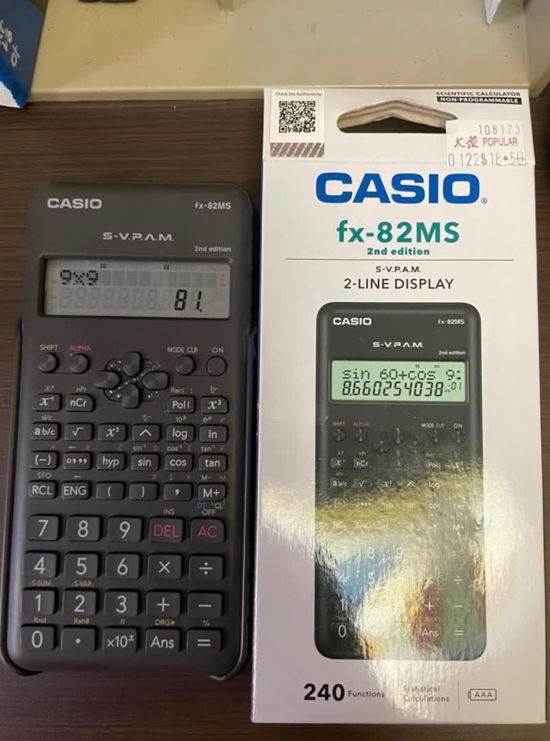 Casio Calculator fx 82-MS 2nd edition, Hobbies & Toys, Stationery ...