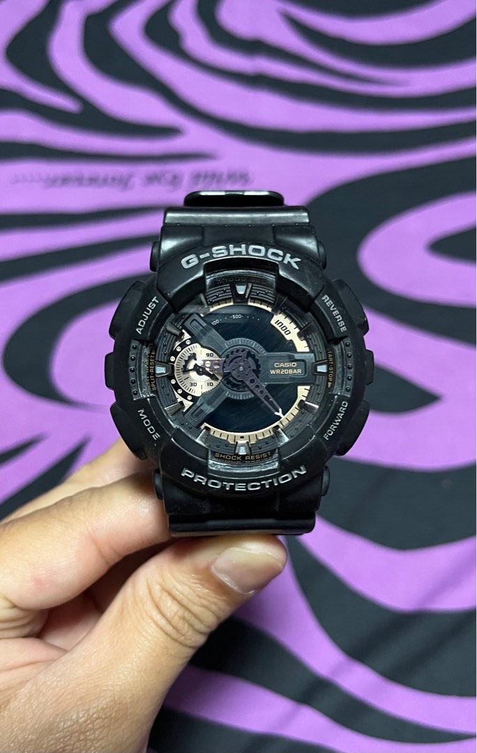 Casio G Shock Black Stealth Series Analog Digital Black X Rose Gold X