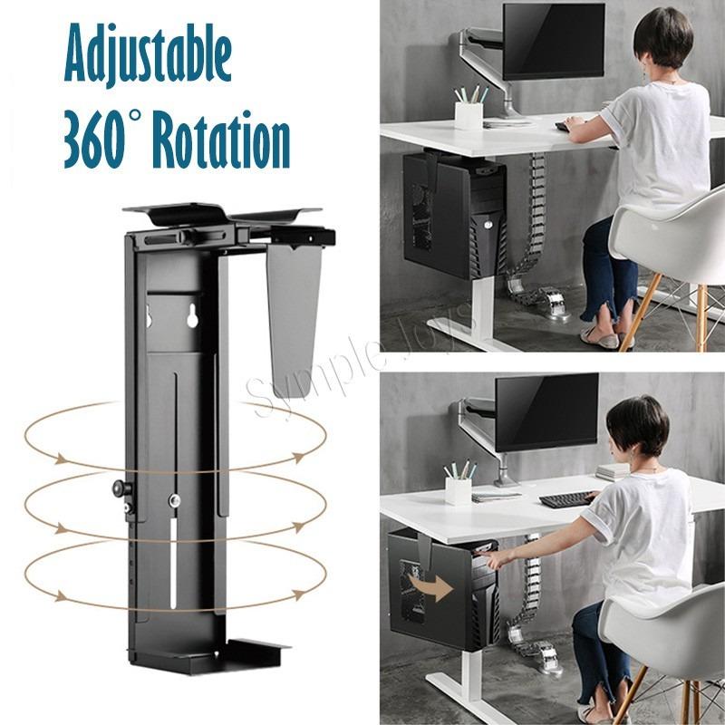 CPU Holder Under Desk Mount Adjustable Wall PC Stand Heavy Duty ...