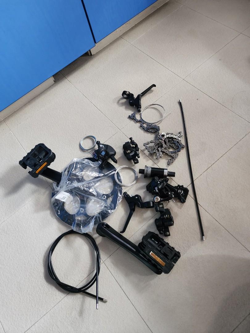 Crank, shifter, derailleur and pedal., Sports Equipment, Bicycles ...