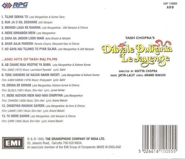 DILWALE DULHANIA LE JAYENGE Hindi Soundtrack CDR, Hobbies & Toys, Music ...