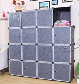 DIY Modular 16 Cubes Storage Cabinet System Rack Shelf Wardrobe Box ...