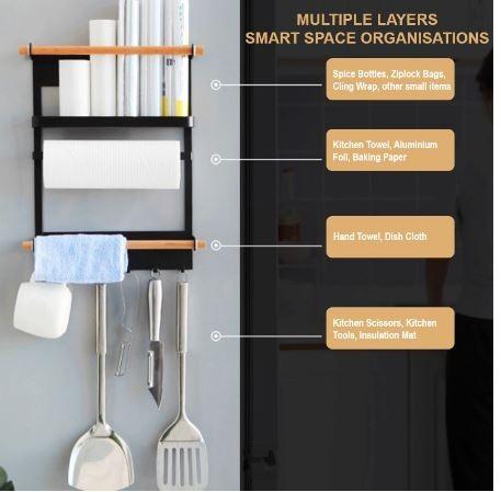 Dlight Magnetic Fridge Organizer Rack /Kitchen Paper Towel Holder ...