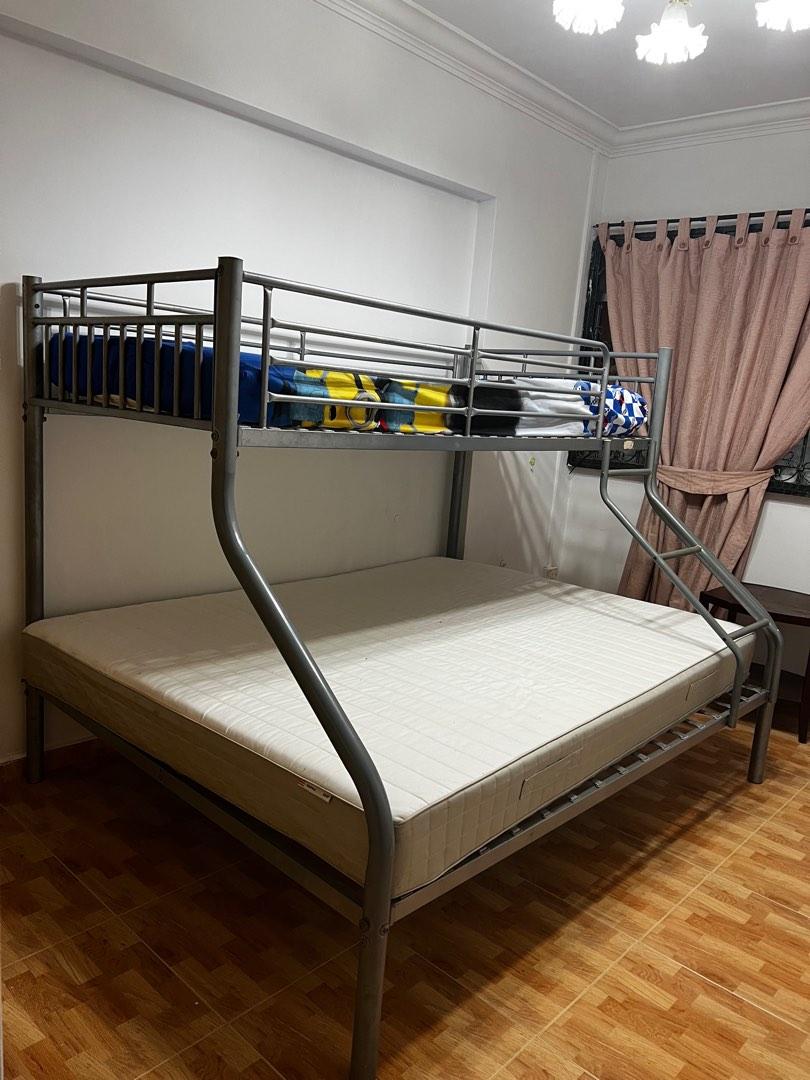 Double bed - queen and single, Furniture & Home Living, Furniture, Bed ...