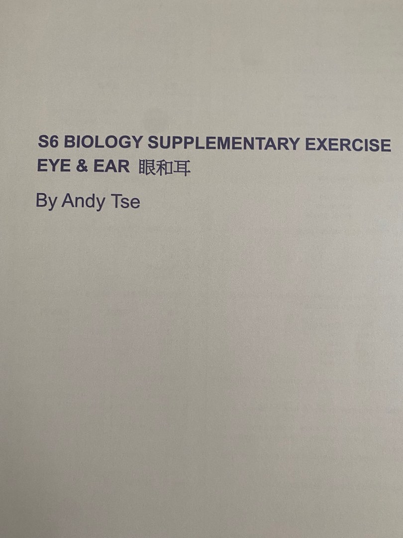 DSE biology Andy Tse exercise 2022, 興趣及遊戲, 書本 & 文具, 教科書 on Carousell