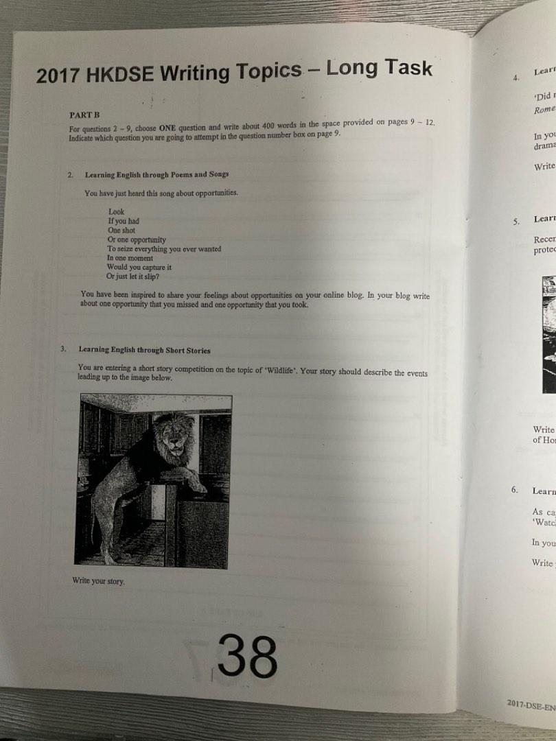 DSE English Paper 2 Writing Topics Book Carousell
