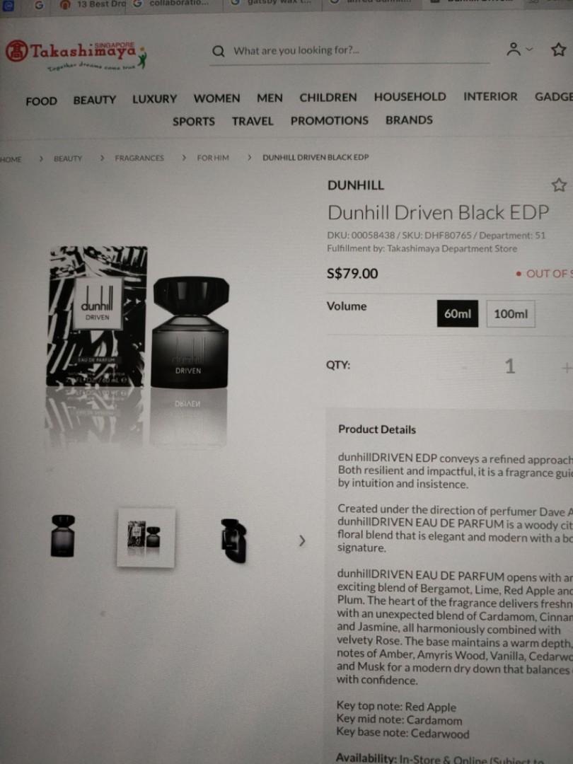 Dunhill driven black EDP, Beauty & Personal Care, Fragrance ... Dunhill driven black EDP, Beauty & Personal Care, Fragrance ...