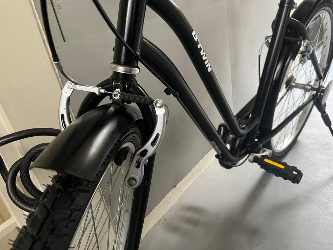 Elops 100 Black City Bike, Sports Equipment, Bicycles & Parts, Bicycles ...