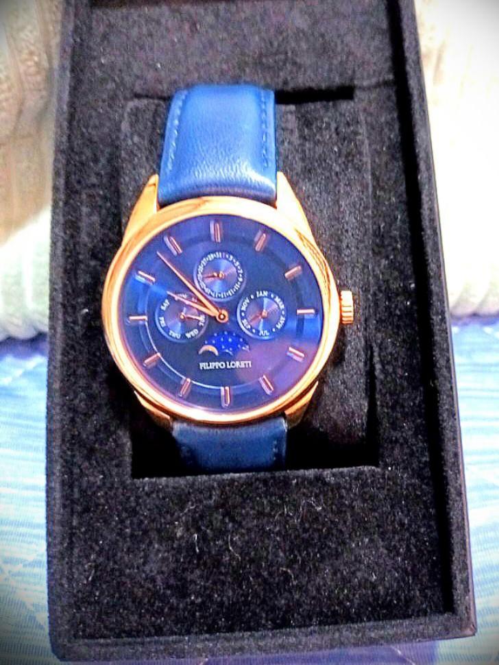 Rare Italian Time Piece: Filippo Loreti Blue Rose Gold Watch, Luxury ...