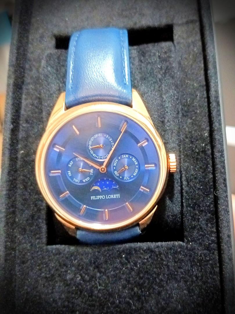 Rare Italian Time Piece: Filippo Loreti Blue Rose Gold Watch, Luxury ...