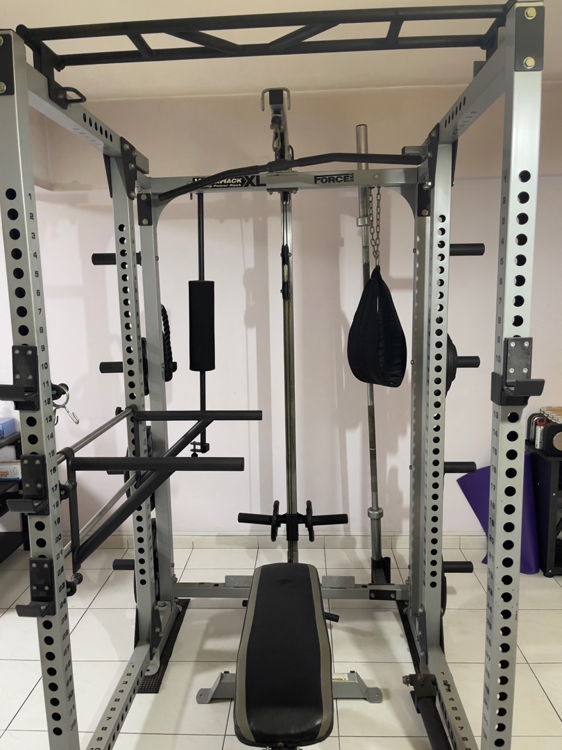 Full Power Rack Gym Set (Foldable), Sports Equipment, Exercise ...
