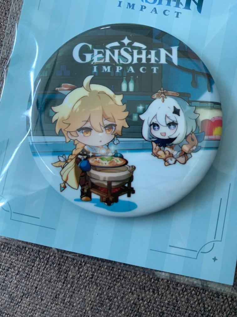 Genshin Impact Chibi Traveller & Paimon Button Badge (Domino’s Pizza x ...