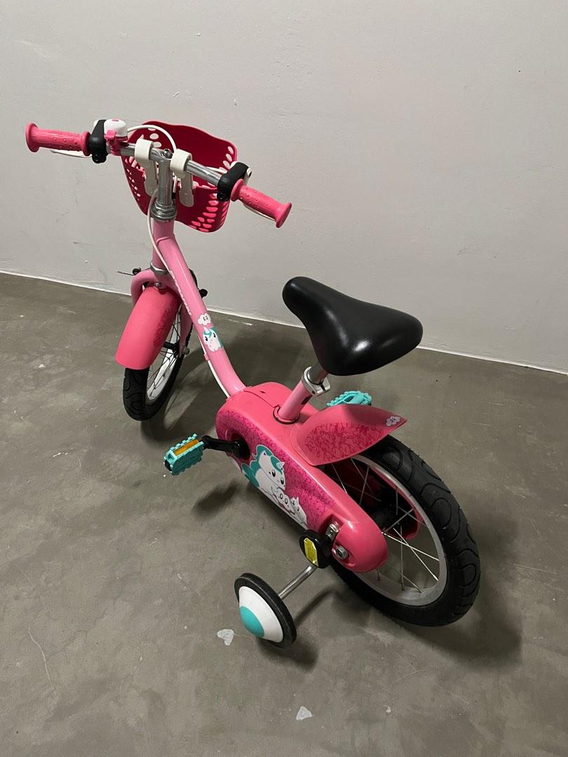 Girls Kids Bike Btwin 14 inch Unicorn 500 3-5 years - Pink, Sports ...