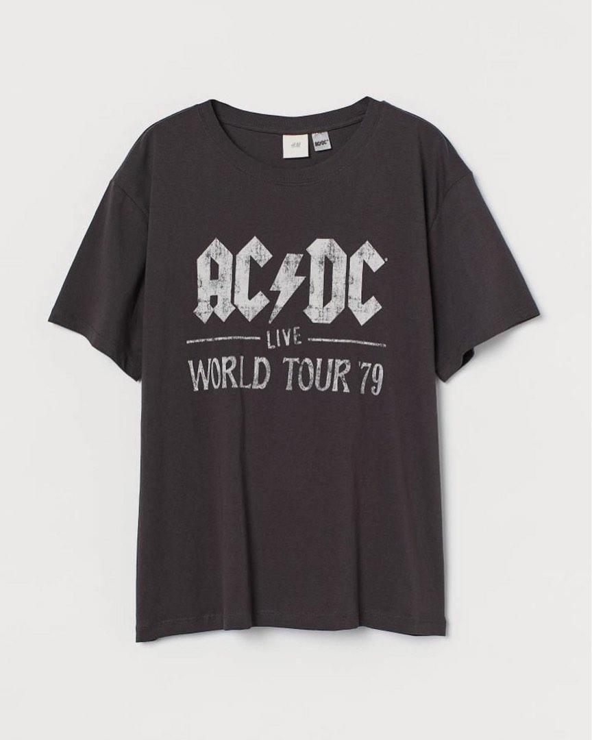 H&M - AC/DC Band Shirt with back print, Women's Fashion, Tops, Shirts on Carousell