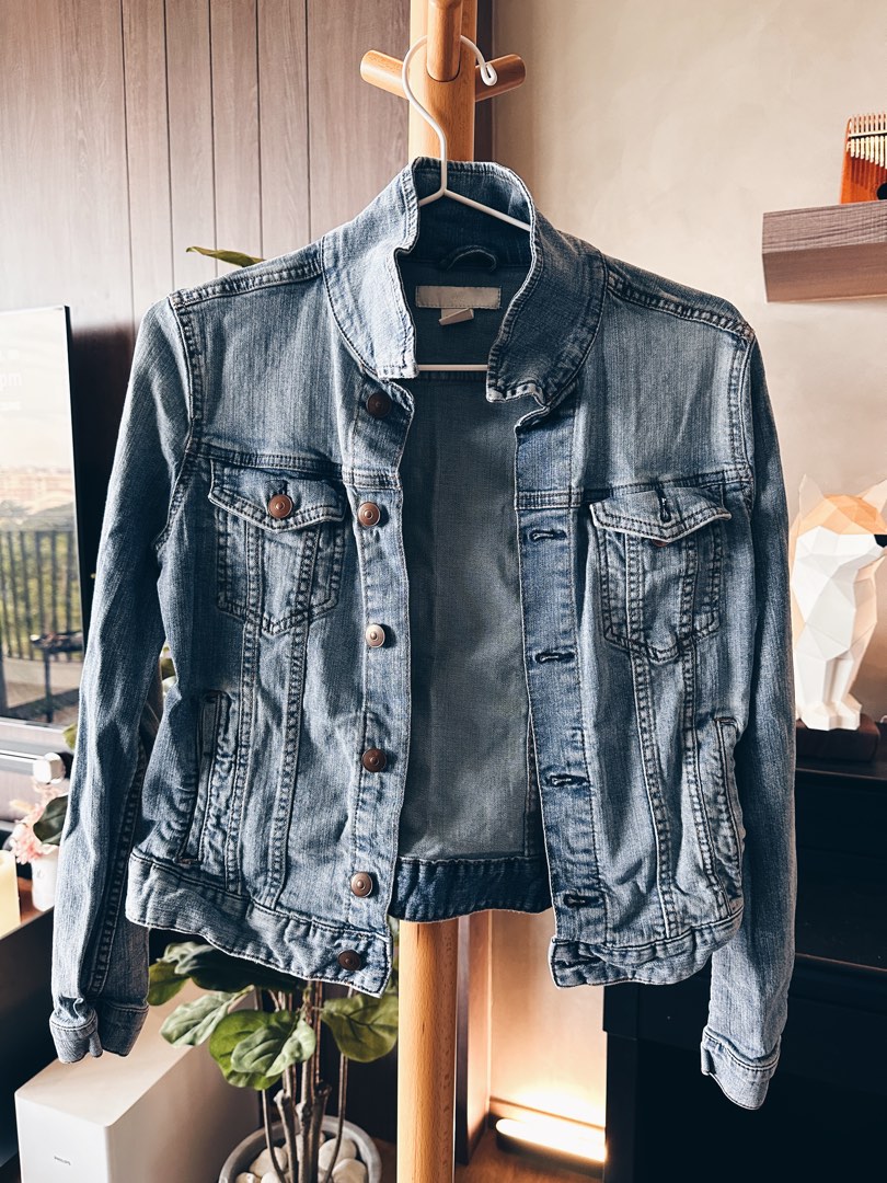 H&M Cropped Denim Jacket, Women's Fashion, Coats, Jackets and Outerwear ...