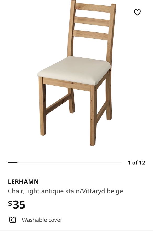 IKEA Lerhamn chair, Furniture & Home Living, Furniture, Chairs on Carousell