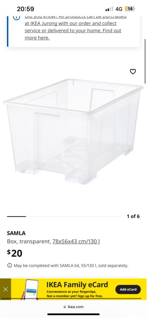 IKEA Samla Bin, Furniture & Home Living, Home Improvement ...