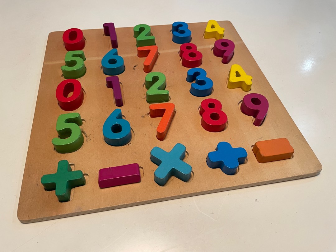 Kids Children Learning 123 Numbers Wooden Shape Toy Early Learn Pre ...