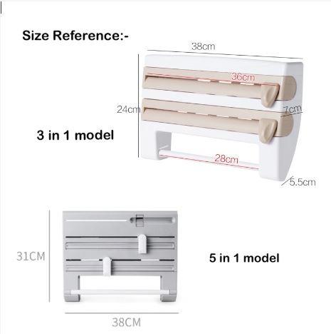Kitchen Cling Wrap Holder Storage Wall Mount for Aluminium Foil Paper ...