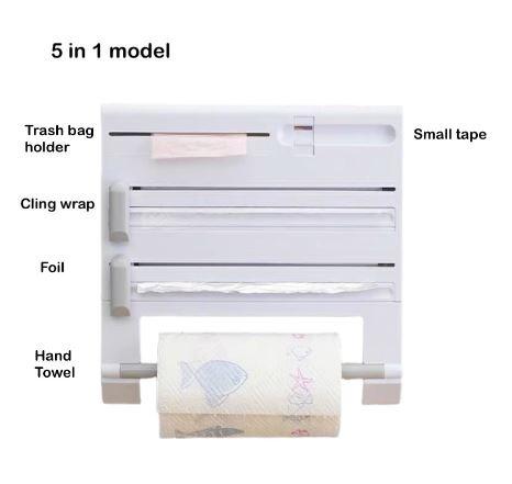 Kitchen Cling Wrap Holder Storage Wall Mount for Aluminium Foil Paper ...