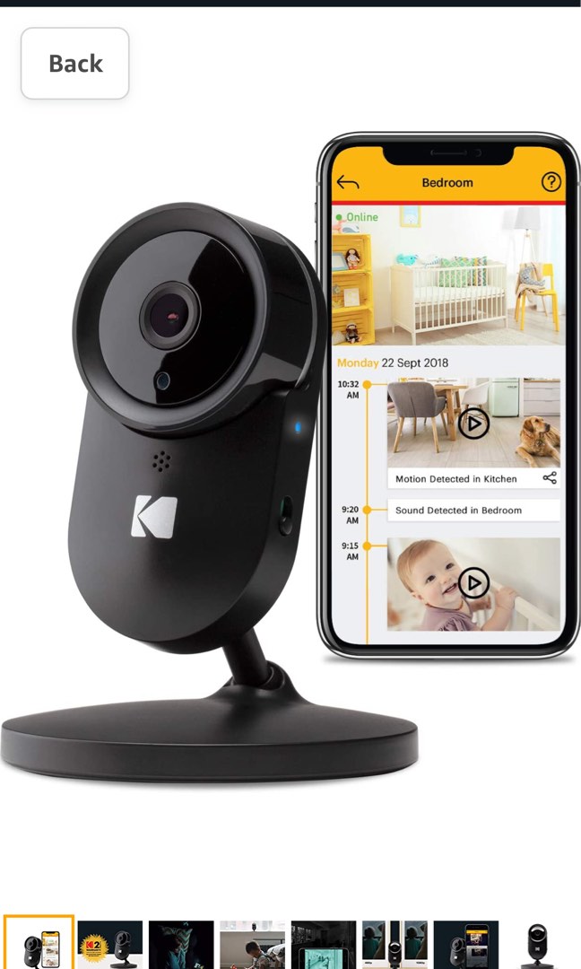 KODAK Cherish F680 Home Security Camera - 1080p HD Camera, Night Vision ...