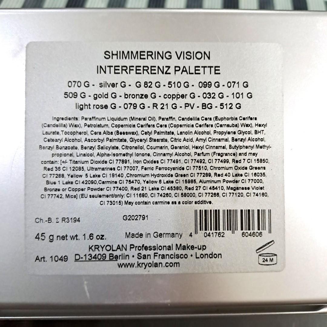 Kryolan Shimmering Vision Cream Eyeshadow Palette, Beauty & Personal ...