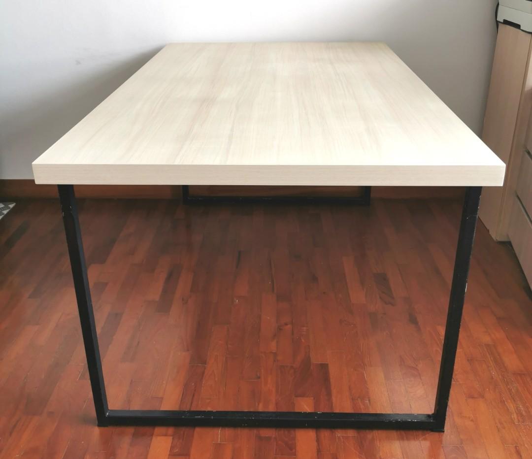 Hollow section Galvanised Metal leg Laminated Table, Furniture & Home ...