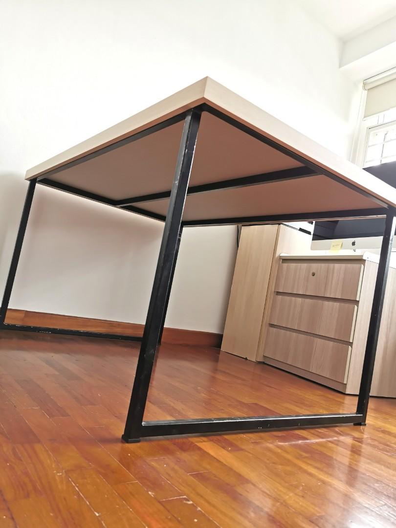 Hollow section Galvanised Metal leg Laminated Table, Furniture & Home ...
