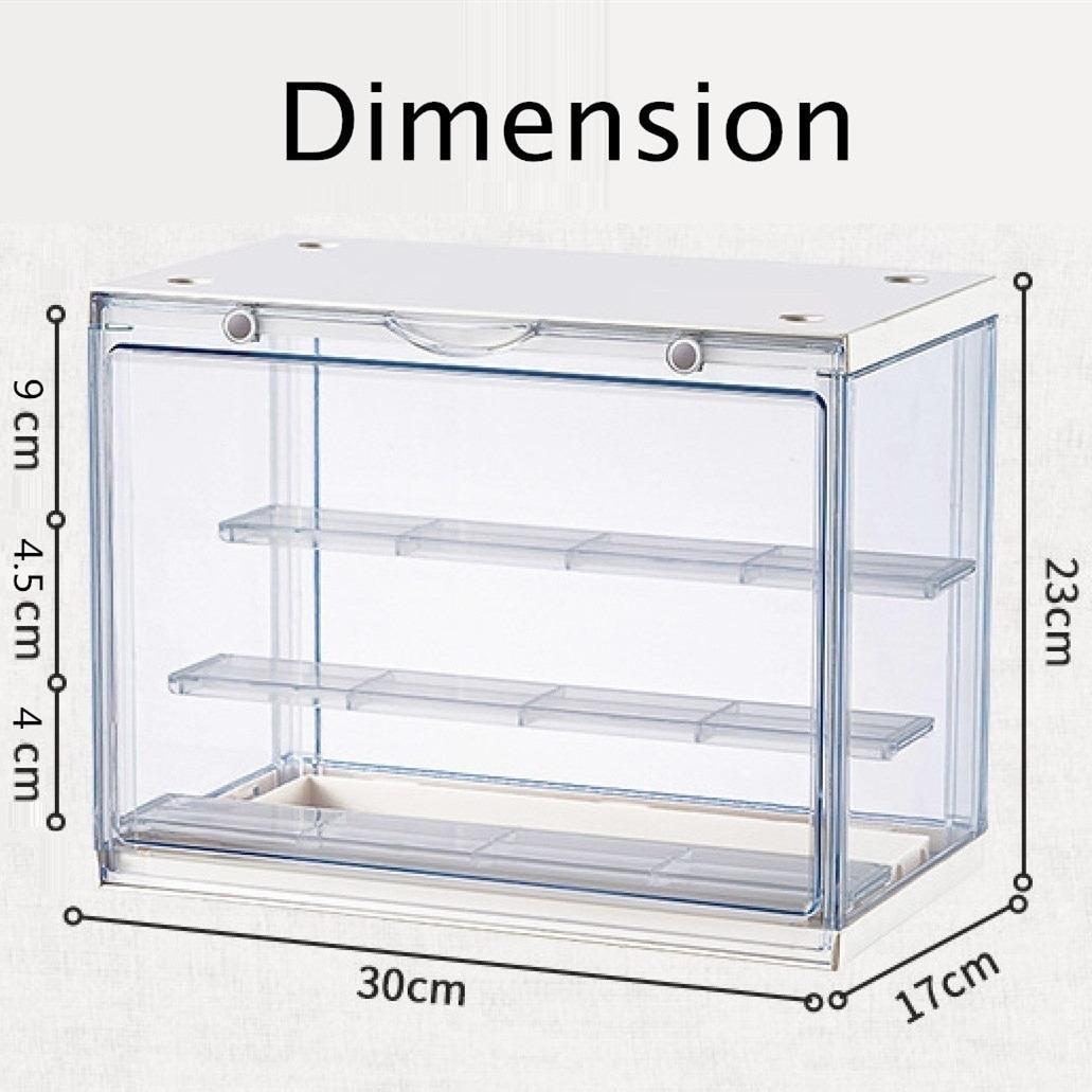 LED Light Fully Transparent 3 Layers Acrylic Display Case Blind Box ...
