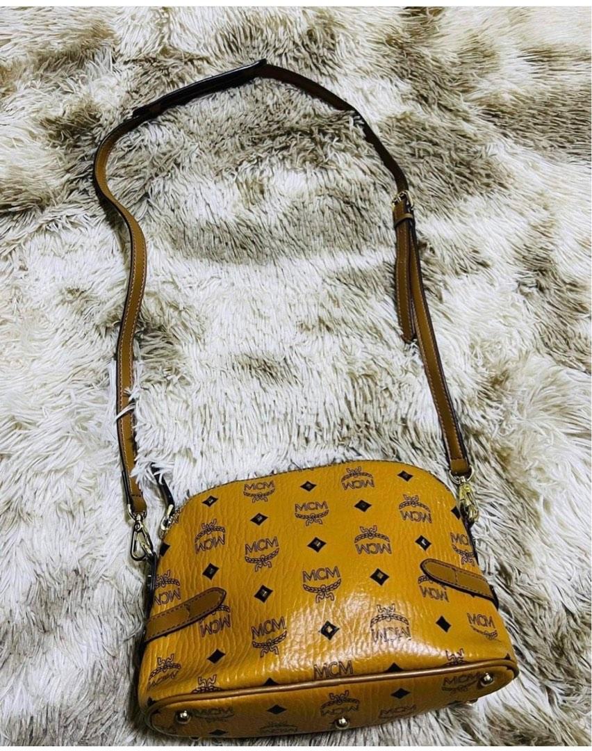 MCM Cognac Cross-body Bag, Women's Fashion, Bags & Wallets, Cross-body Bags on Carousell