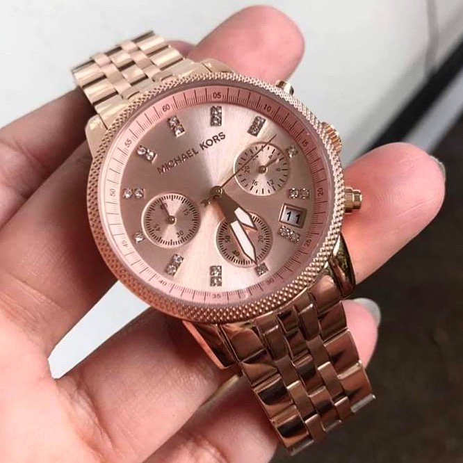 MK RITZ ROSEGOLD AUTHENTIC WATCH, Women's Fashion, Watches ...