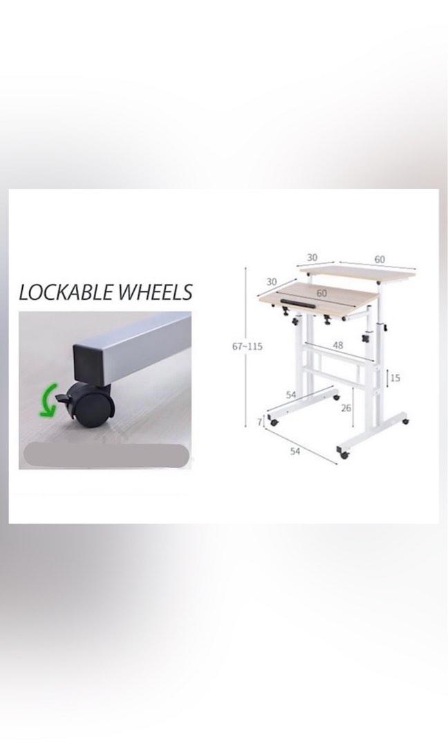 Movable and heigh adjustable Computer Table with wheels, Furniture ...