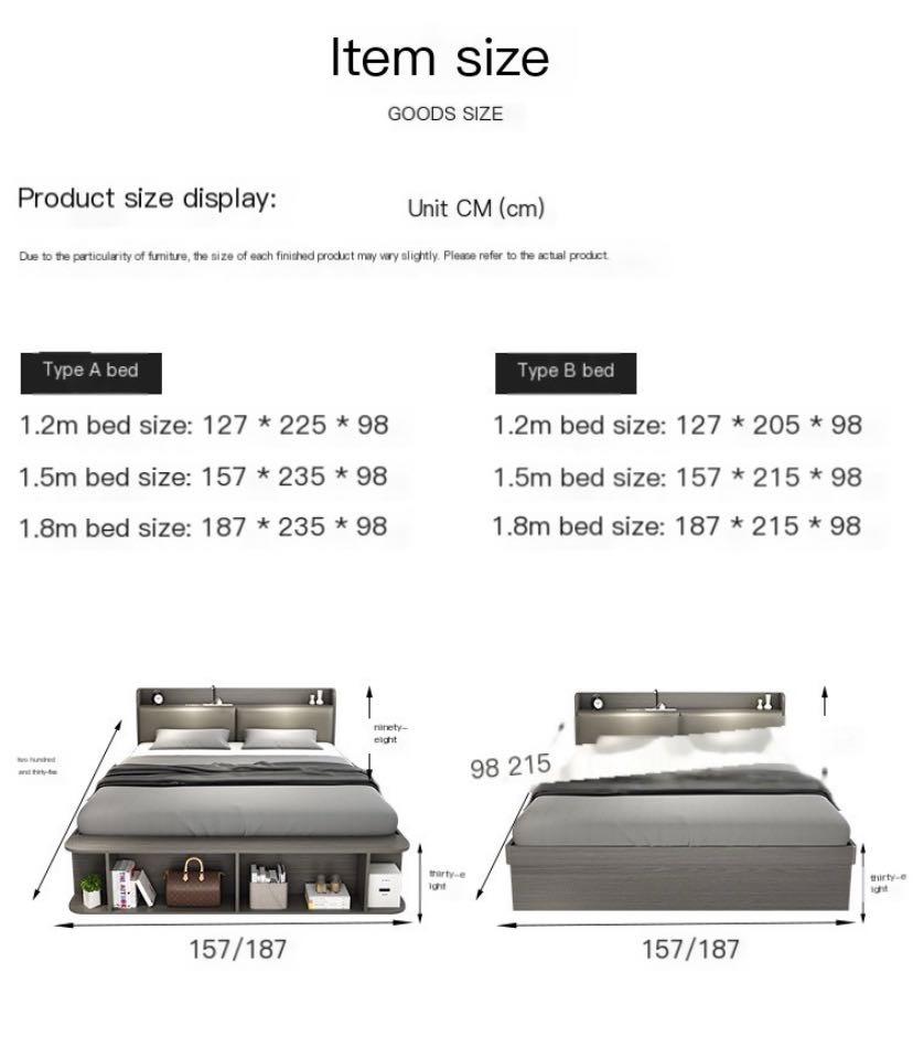 "MULTIPLE VARIATIONS Modern simple storage bed tatami bed 1.8 multi ...