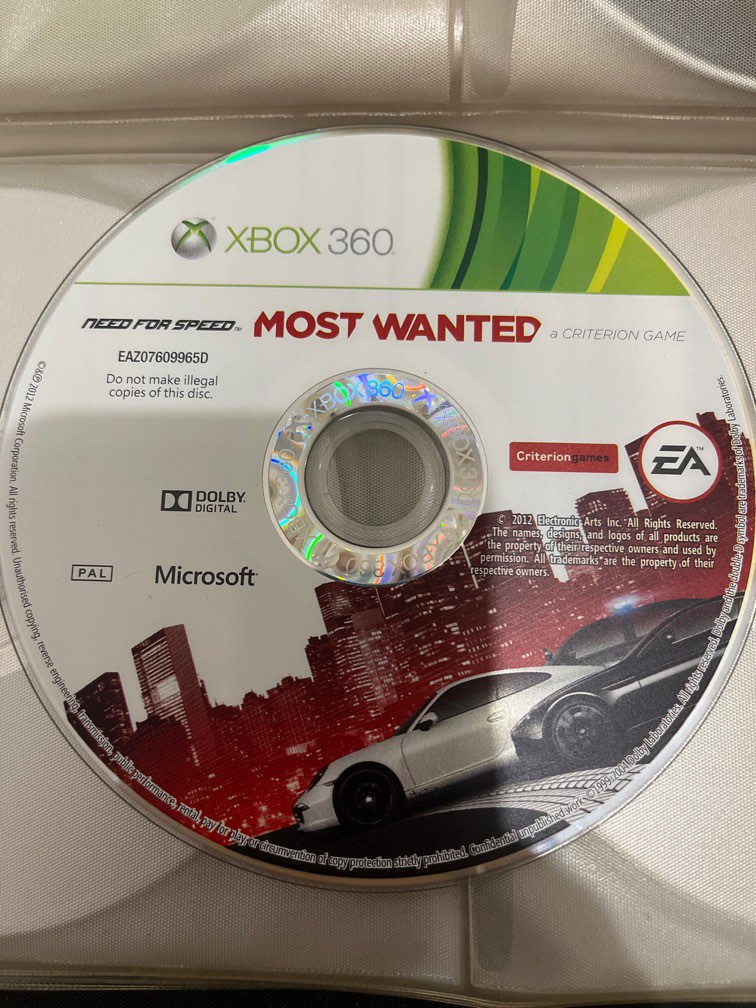 Need for speed most wanted (xbox 360 disk), Video Gaming, Video Games ...