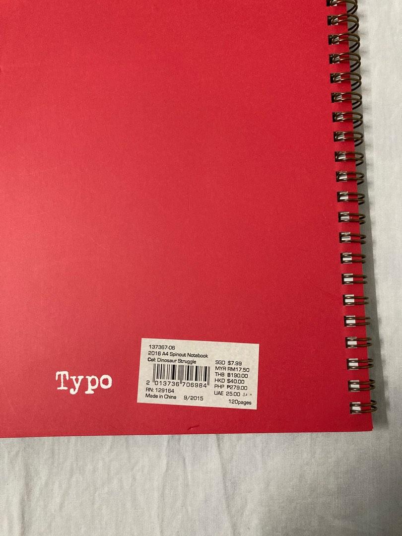 [NEVER USED] Typo A4 Spinout Notebook, Hobbies & Toys, Stationery ...
