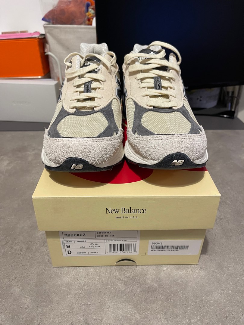 New Balance NB M990 AD3 Teddy Mantis Moonbeam US9, 男裝, 鞋, 波鞋 on Carousell