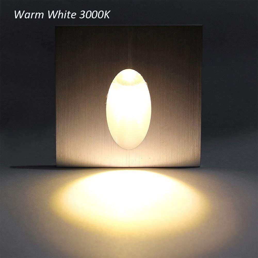 Onerbuy 4 Pack Square Recessed LED Step Light Wall Sconce Porch Pathway ...