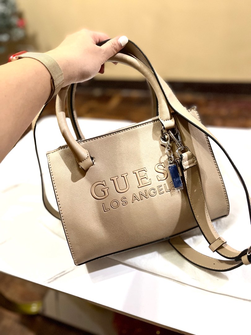 Original GUESS Brand New Small Logo Beige Sling Bag with Dustbag, Women ...